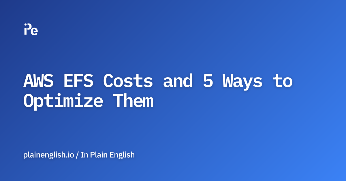 AWS EFS Costs and 5 Ways to Optimize Them