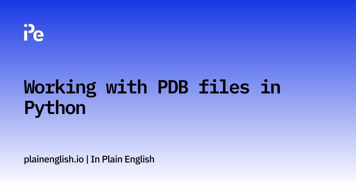 Working With Pdb Files In Python 0043
